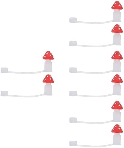 UPKOCH 8 Pack Silicone Straw Covers Cartoon Shaped Straw Caps Adorable ...