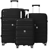 Trace Series Lightweight 3 Piece Expandable Polypropylene Luggage Set ...