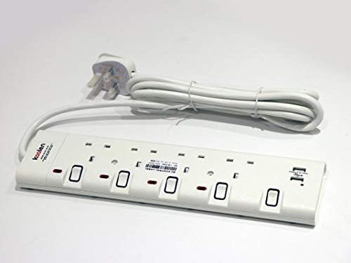 Koolen Plug Sockets With Four Plugs and Two USB Ports, 3 Meters ...