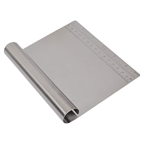 Bench Scraper Chopper Stainless Steel Kitchen Food Scraper Icing Smoother Blade with Measuring ...