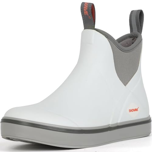 Showave Men's Deck Boots Waterproof Ankle Rubber Rain Boots Non-slip ...