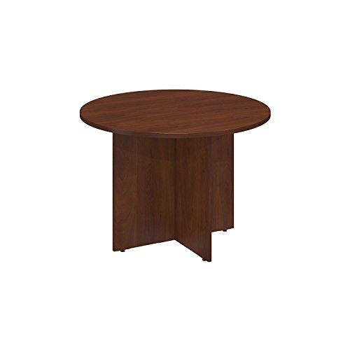 Bush Business Furniture 42W Round Conference Table with Wood Base in ...