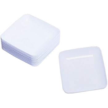 Amazon.com | Exquisite Plastic Mini Square Appetizer Plates - 100 Ct ...
