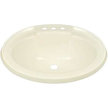17" x 20" Bone Oval Lavatory Sink for Mobile Homes Includes Drain ...