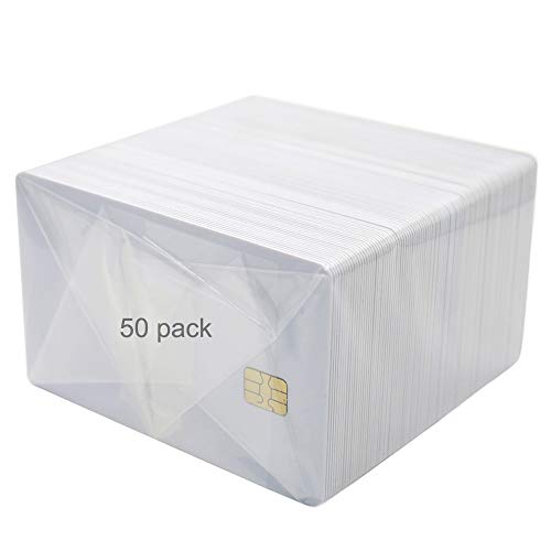 Gialer 50 Pack SLE4442 Chip Cards, Blank Smart Intelligent Card Contact ...