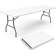 Amazon.com: Vispronet 8ft Folding Table – White Resin Multipurpose Rectangle Table for Parties ...