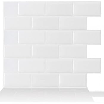 Amazon.com: 4x10 White Glossy finish Beveled Ceramic Subway Tile Shower ...