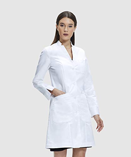 Dr. James Women's Lab Coat, Fold Back Cuff, White, 35 inch Length DR10A ...