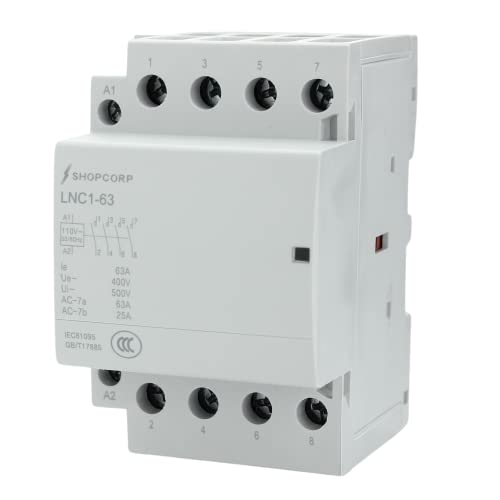 Shopcorp 50 Amp 4 Pole Normally Open IEC 400V Contactor (Silent ...