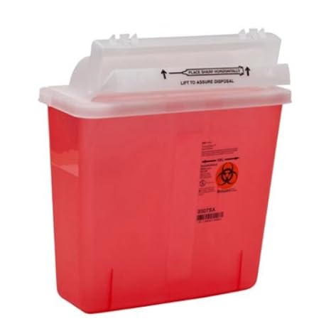 Covidien 8507SA SharpSafety Container with Counterbalance Lid, 5 quart ...