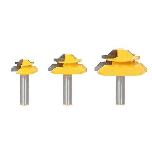 Nxtop Miter 45 Degree Glue Joint Router Bits Router Bit Set 1/2" Shank ...