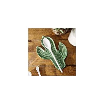 Amazon.com: Home Essentials Green Cactus Shape Spoon Rest Kitchen ...