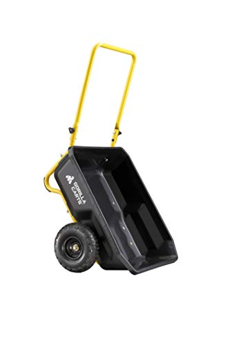 Gorilla Carts GCR-4 4 Cu. Ft, 300-pound Capacity, Poly Yard Cart, Black/Yellow | Pricepulse