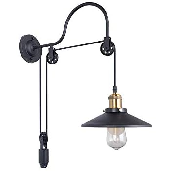 Retro Industrial Adjustable Gooseneck Wall Mounted Lamp Pulley Wall ...