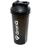 Amazon | GronG(グロング) プロテインシェイカー ブラック 600ml | GronG(グロング) | シェーカーボトル