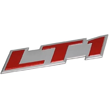 Amazon.com: ERPART LT1 Embossed RED on Silver Real Aluminum Auto Emblem ...