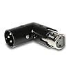 3-PIN XLR Angle Adapter | Dual Male & Female, Durable Metal 3-Pin Connector w/ 4 Adjustable ...