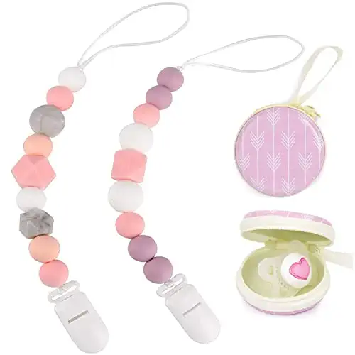قیمت و خرید Silicone Pacifier Clip by Dodo Babies Pack of 2 + Pacifier ...
