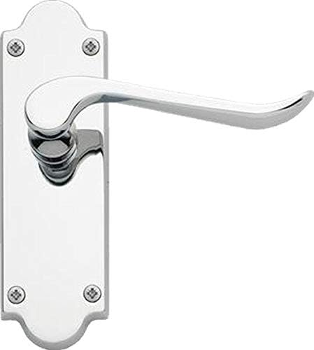 Howdens Bertelli Chrissi Shaped Latch Lever Door Handle Set (1 Pair ...