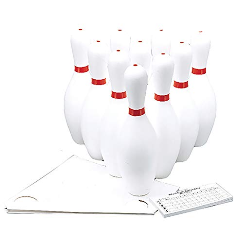 Cosom White Weighted 10 Bowling Pin Set For Youth Party Game, Education ...