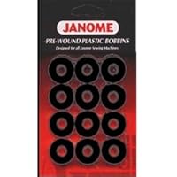 Amazon.com: Janome 12 Pack Pre-Wound Plastic Bobbins White Thread