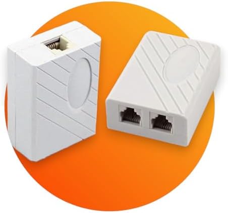 ADSL Splitter for Landline Telephone Modem - RJ 11 Female Plug to Dual ...