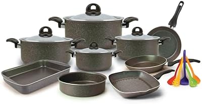 سعر Trueval Granite Plus Cookware 18-Pieces Set فى مصر | بواسطة امازون ...