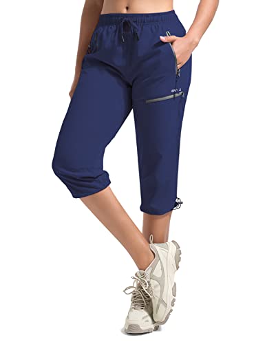 BVVU Women's Cargo Capris Hiking Pants Lightweight Quick Dry Joggers ...