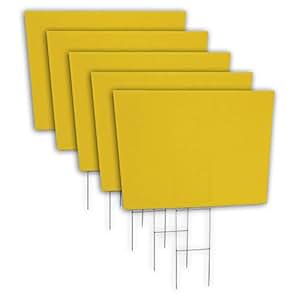 Amazon.com : Box of 5 Quantity Blank Yellow Yard Signs 18x24 with H ...