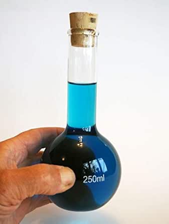 Boiling Flask, Flat Bottom 250ml, With Cork Stopper: Science Lab ...