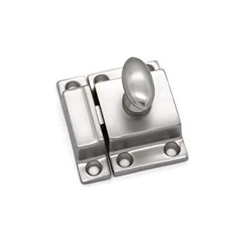 1 5/8” Small Cast Brass Cupboard Latch with Oval Turn Piece in Brushed ...