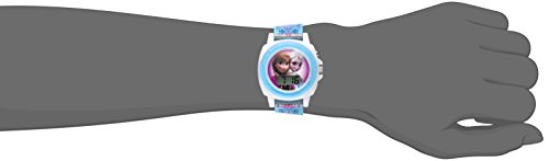 Disney Kids' FZN3588 Frozen Anna and Elsa Digital-Display Blue Watch ...
