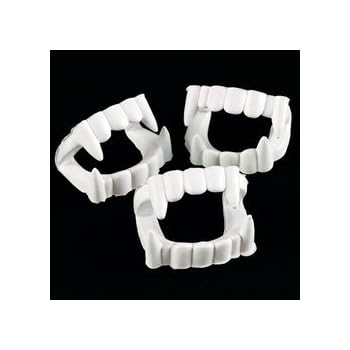 Amazon.com: Fun Express White Plastic Halloween Vampire Teeth - 24 ...
