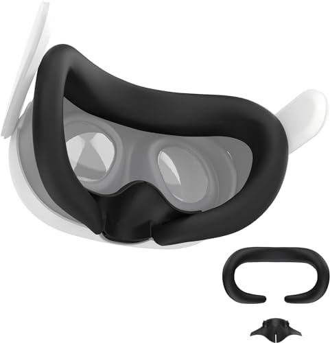 CENXI VR Silicone Face Pad Cover and Anti-Leakage Nose Pad for Quest 3 ...