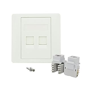 Cat5e Double Socket RJ45 Ethernet Network Face Plate: Amazon.co.uk ...