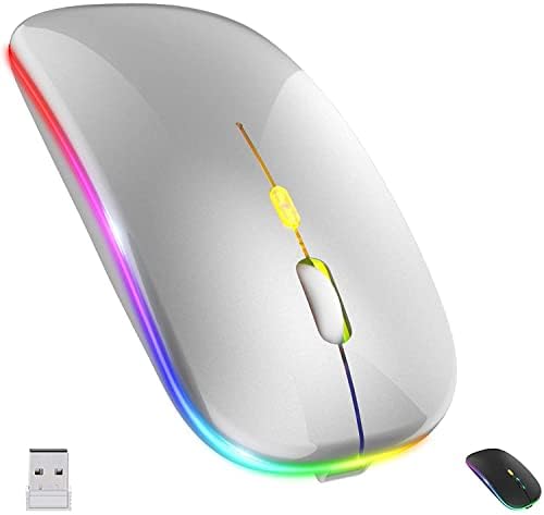 سعر Wireless Mouse Rechargeable RGB Slim Silent Mouse 2.4G Portable ...