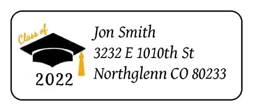 Amazon.com: 60 Personalized graduation, class of 2022 return address ...