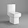 Modern Square Ceramic WC Toilet Close Coupled White Bathroom Cistern ...