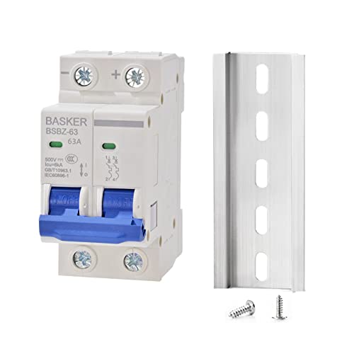 BASKER 63 Amp 500V 2 Poles DC Circuit Breaker, Solar Disconnect Switch ...