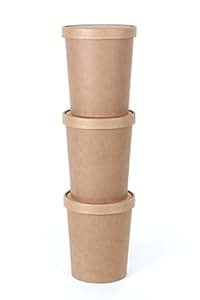 Amazon.com: CucinaPrime Kraft Paper Food Containers with Vented Lids ...