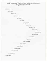 Some Duplicate, Triplicate and Quadruplicate Letter Bingo Scrabble ...