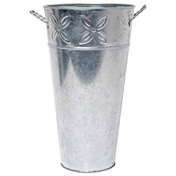 Amazon.com: Rustic Tin Vase, Corrugated Sides, 3.25x3.25", Galvanized ...