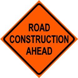 ROAD CONSTRUCTION AHEAD caution highway sign: Yard Signs: Amazon.com ...