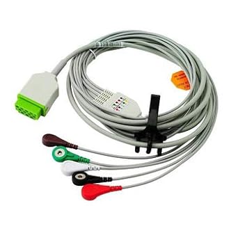 5 Lead ECG Cable Compatible with GE(GE Dash,GEB20,B560,Ge-Dash-2500,M ...