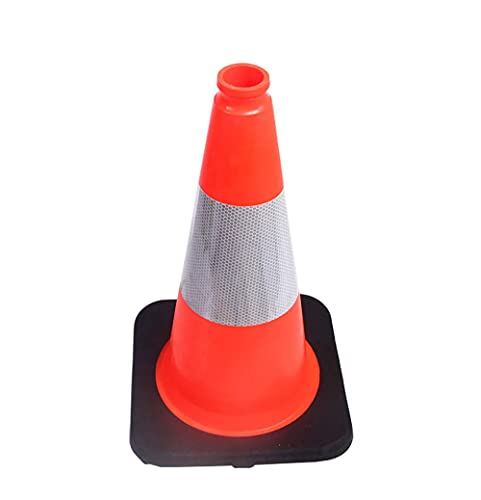 (5 Cones) BESEA 18" inch Orange PVC Cones Traffic Safety Cones Black ...
