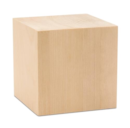 DIY Wood Cubes 5-inch, Pack of 1 Large Blank Wooden Blocks for Crafts ...