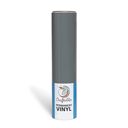 Craftables Grey Vinyl Roll - Permanent, Adhesive, Glossy & Waterproof ...