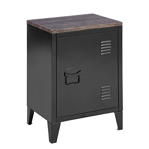 FurnitureR Metal Locker Storage Nightstand for Boy Teens Bedroom with ...