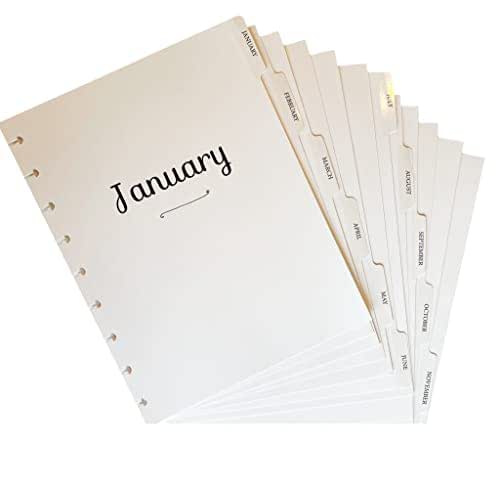 Amazon.com: Monthly Binder Dividers set fits 9-Disc Classic Planners ...
