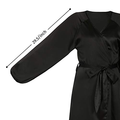 HDE Womens Long Satin Robe Floor Length Vintage Hollywood Glam Wedding ...